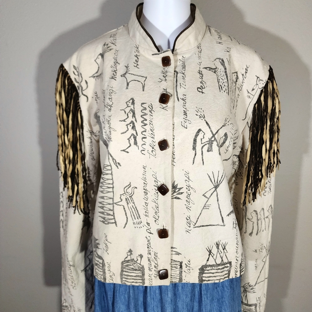 *Rare* Vtg Double D Ranch Fringed Native American Pic… - Gem